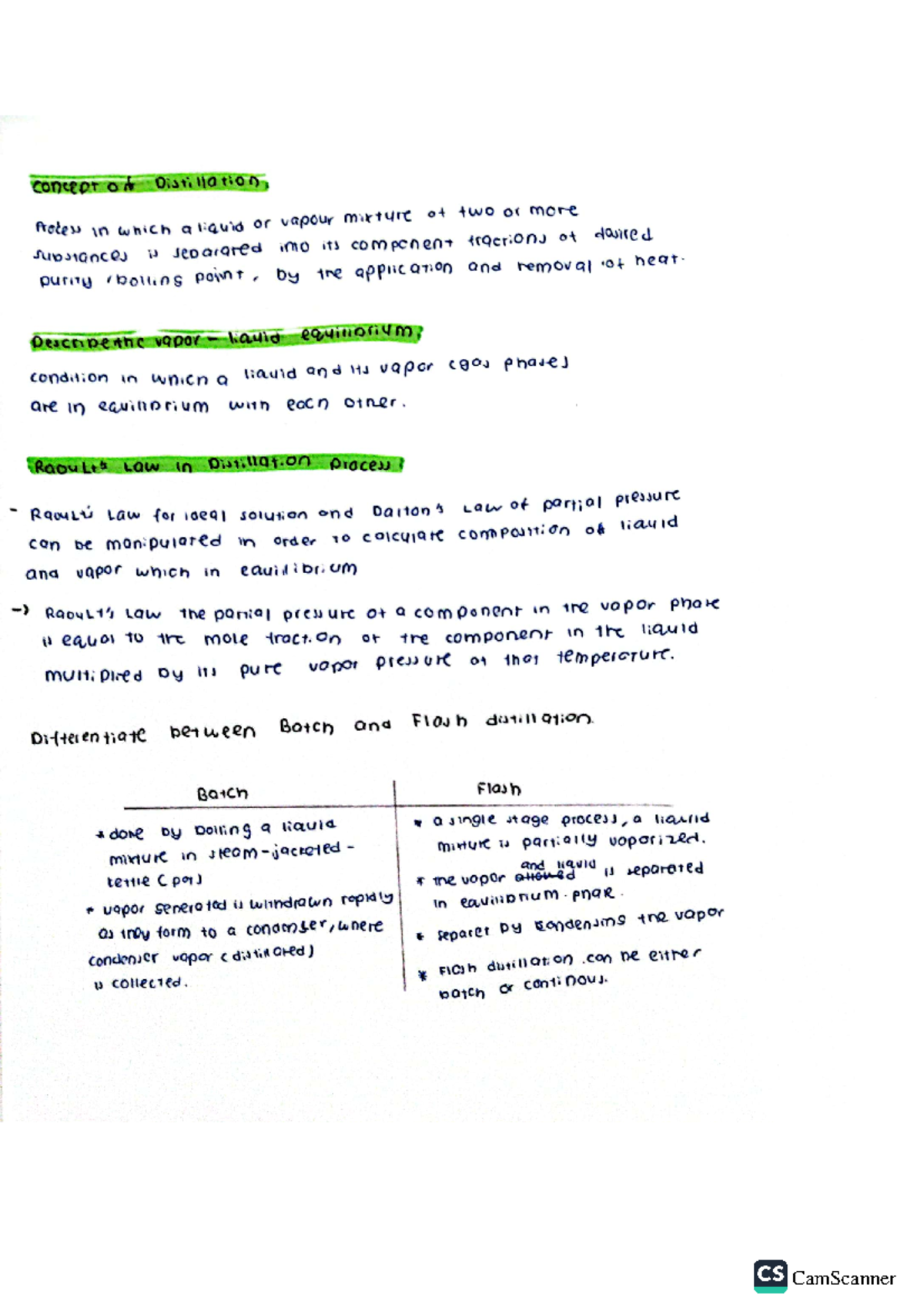 Week 1- VLE, Batch, Flash Distillation - Separation Process ...