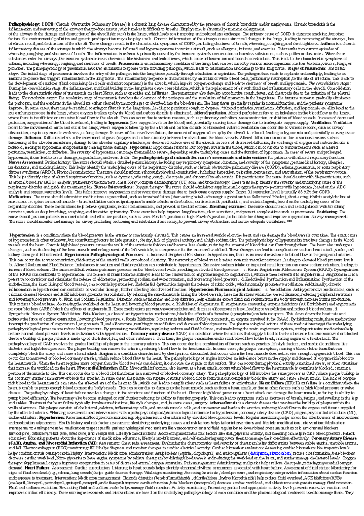 Study notes for Exam 2 - Integrated Nursing - AUT - Studocu