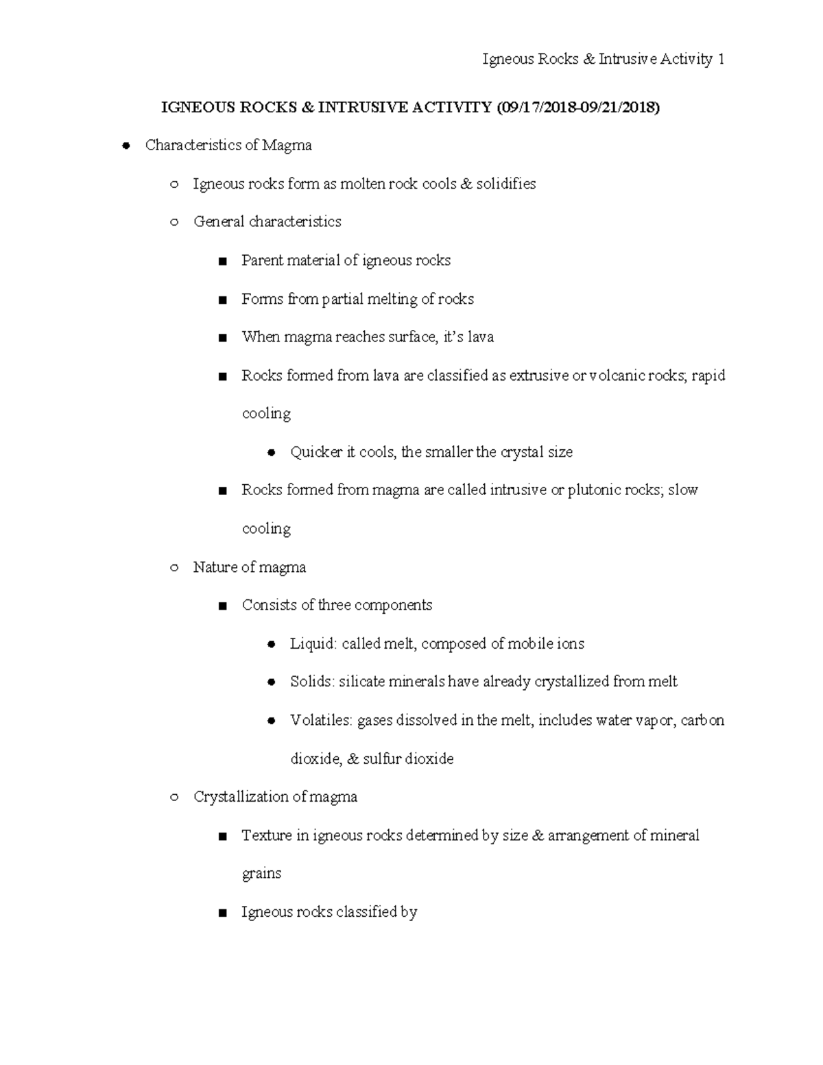 Igneous Rocks & Intrusive Activity - IGNEOUS ROCKS & INTRUSIVE ACTIVITY ...