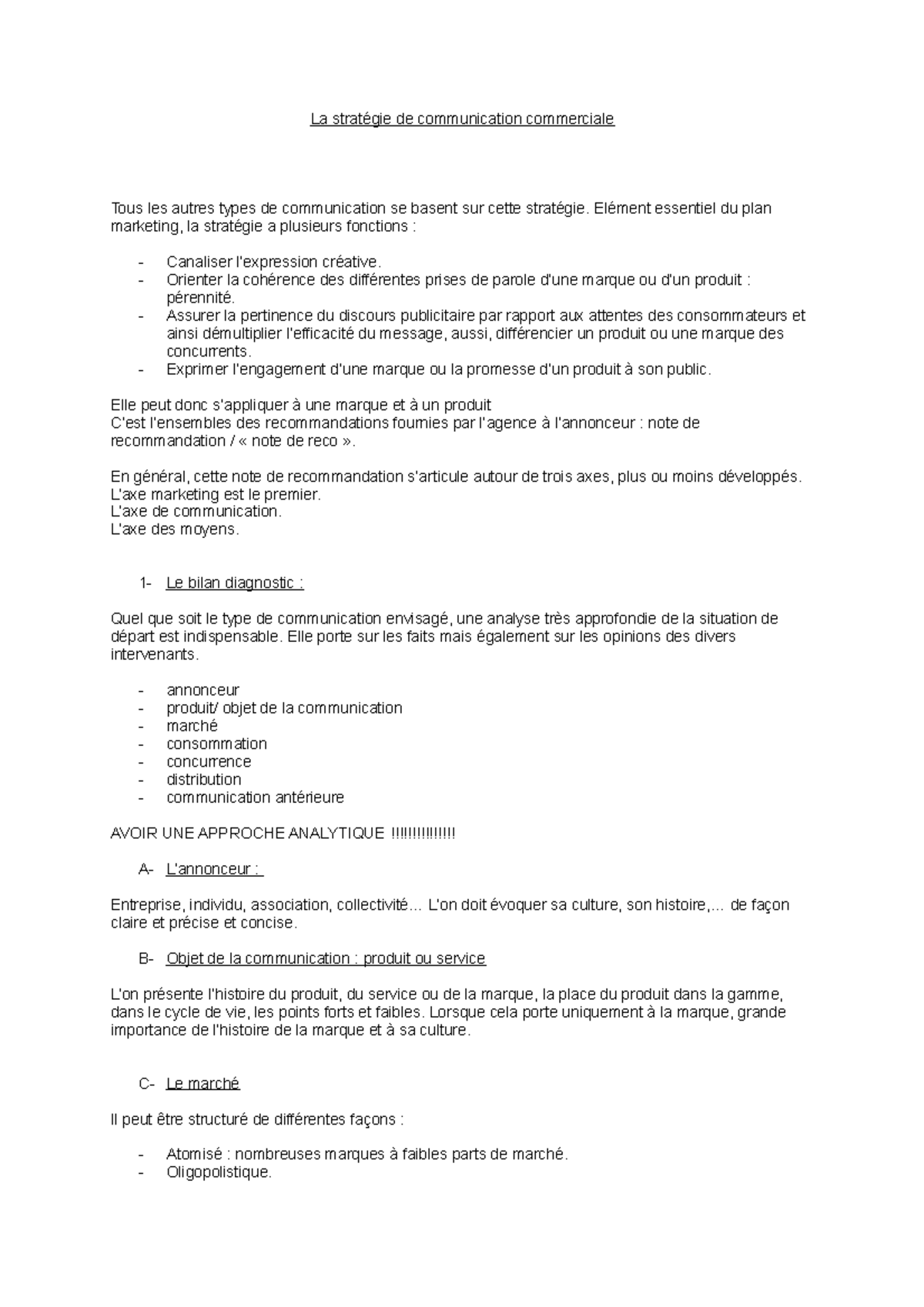 La strategie de communication commerciale - Elément essentiel du plan ...