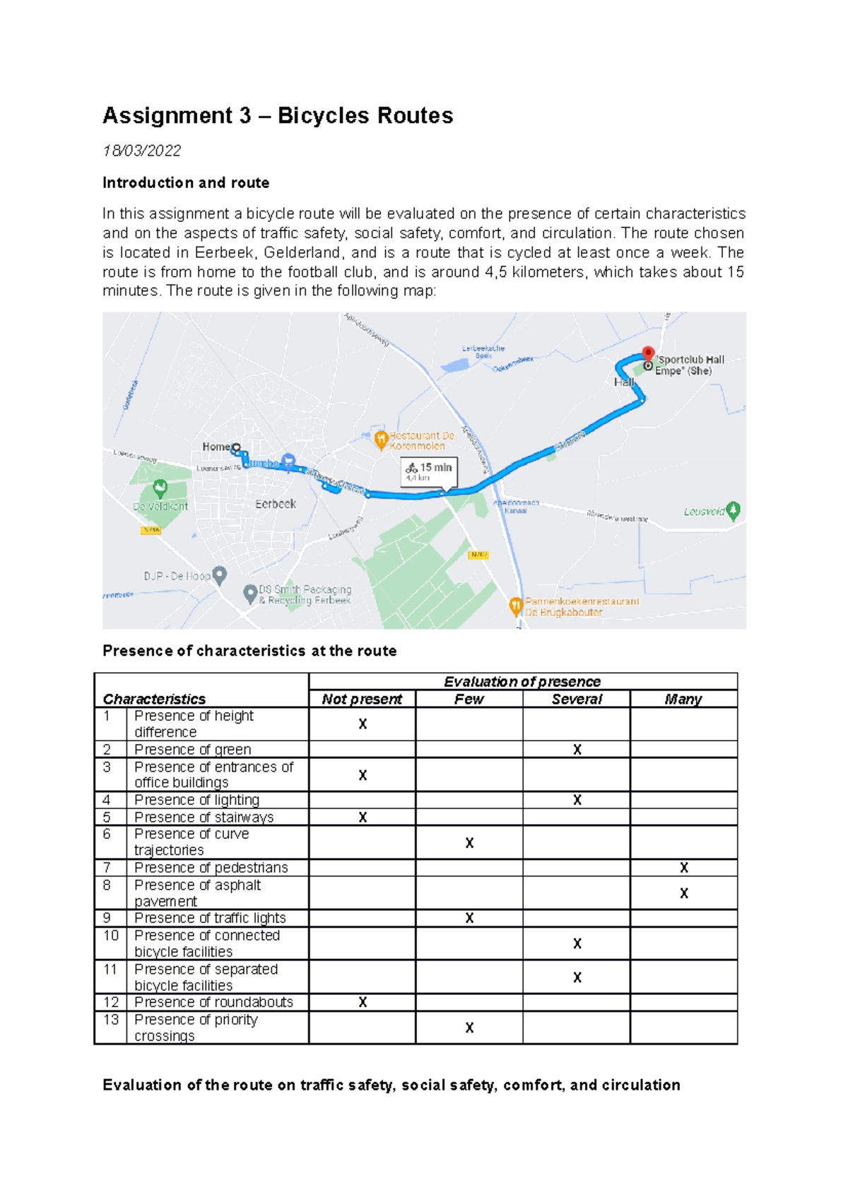 Assignment 3 Bicycles Routes Transportation Engineering - Assignment 3 ...