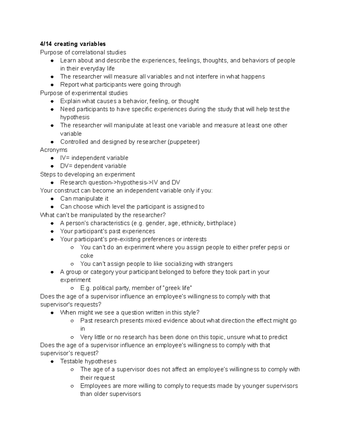 Research methods 4 creating variables - 4/14 creating variables Purpose ...