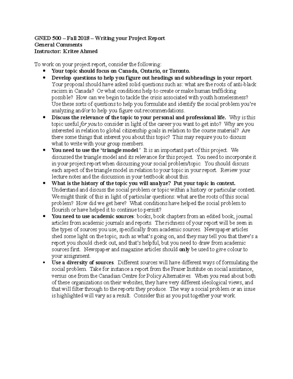 Social Analysis Final Report and Proposal General Comments - GNED 500 ...