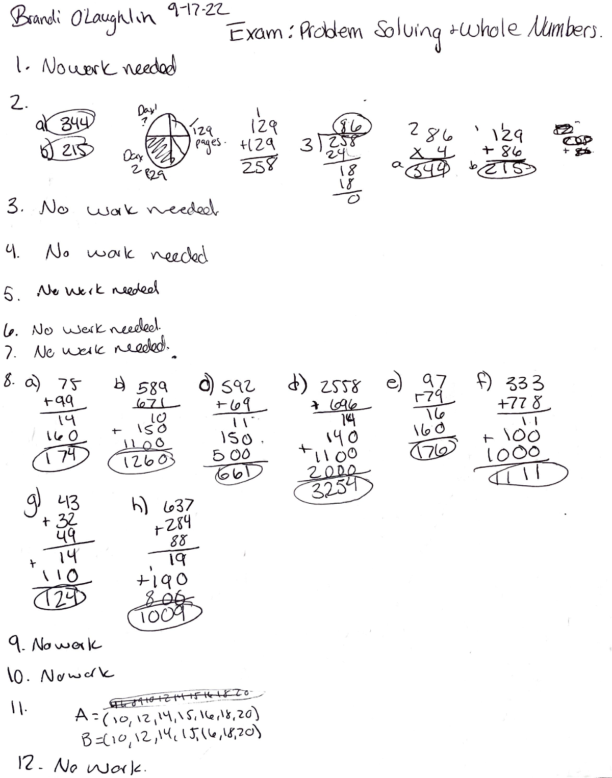Math Exam 1 written Work - N0 V00i"-~ 0_ No Vv°"\c ~ s. .~ \NG,(t ...