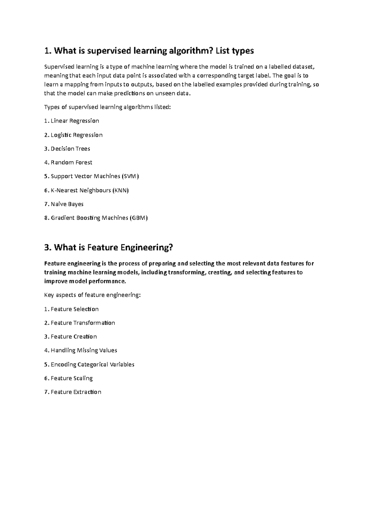AAM 1st Unit QB - Studying - 1. What is supervised learning algorithm ...