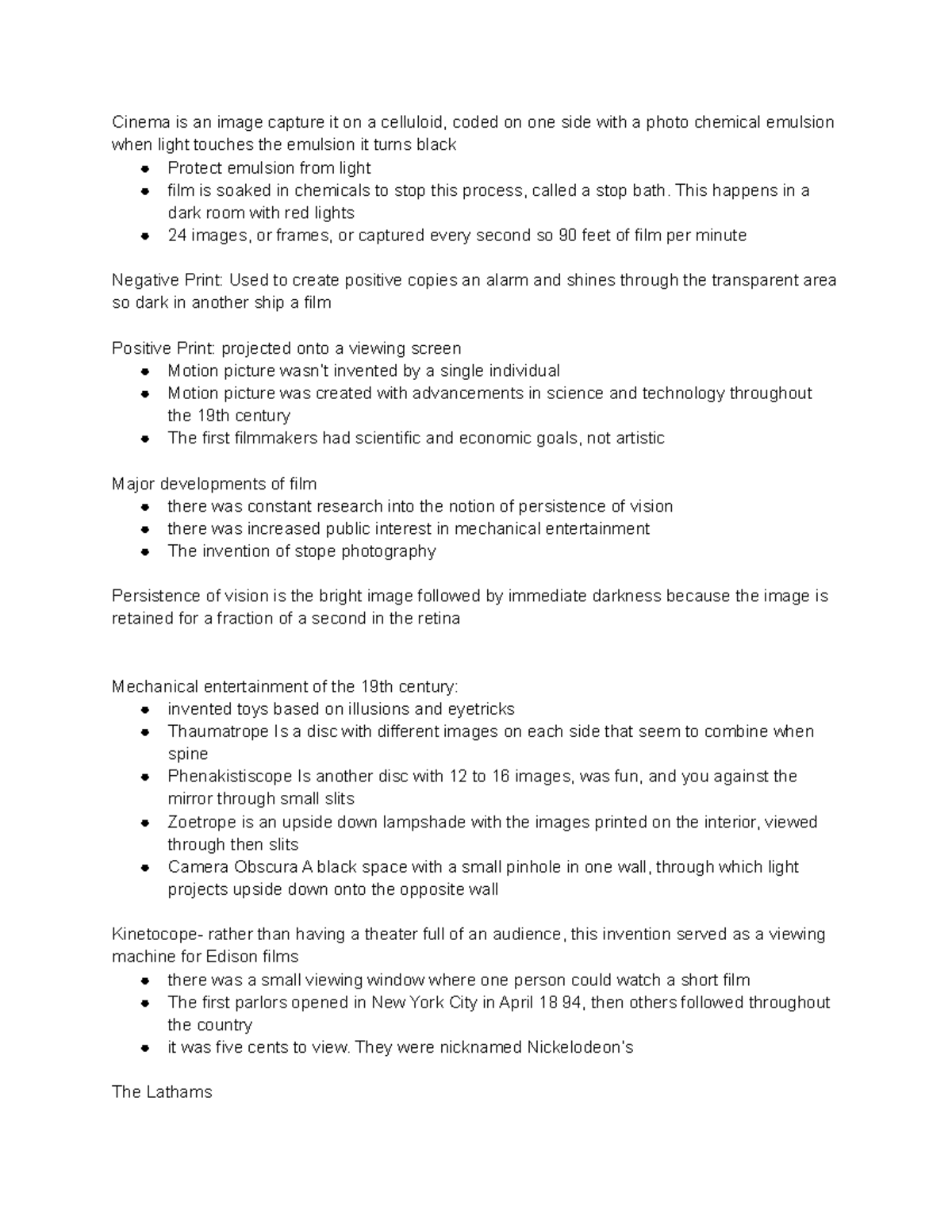 Beginning of film History of Motion Pictures - Cinema is an image ...