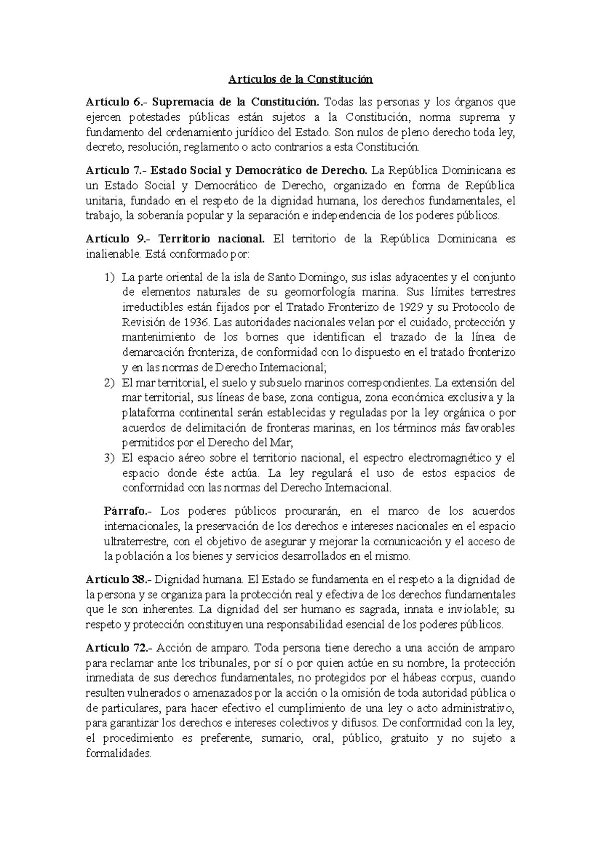 Articulos DE LA Constitucion - Artículos de la Constitución Artículo 6 ...
