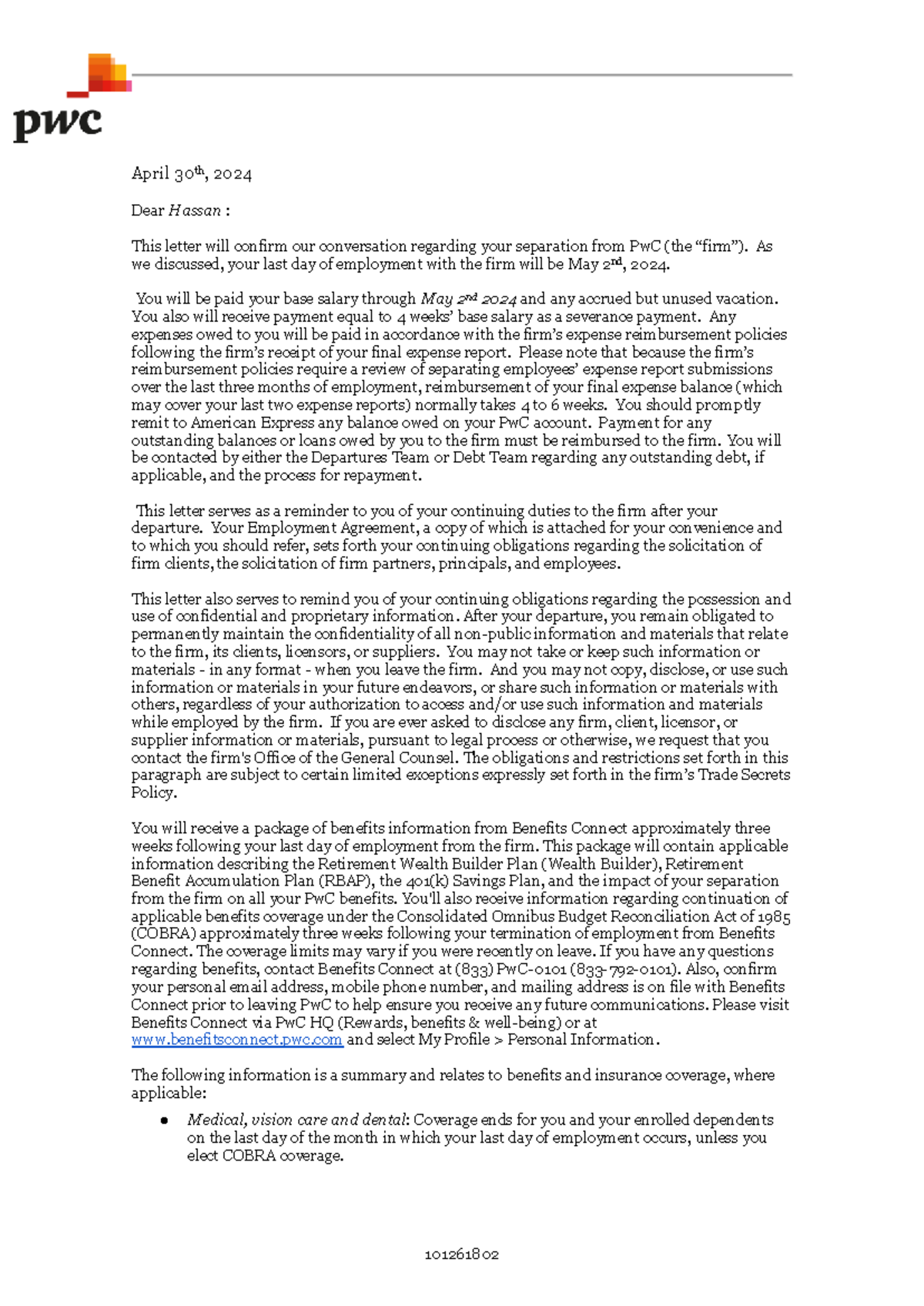 Hassan Raza-101261802-Confirmation of Separation - 101261802 April 30th ...