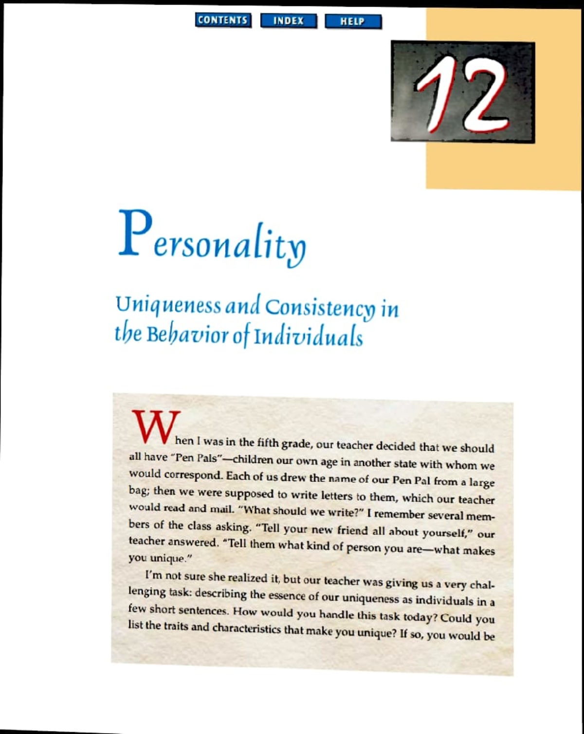 Personality module 5 part 1 baron - CONTENTSUNDEX HELP 12 Fersonality ...
