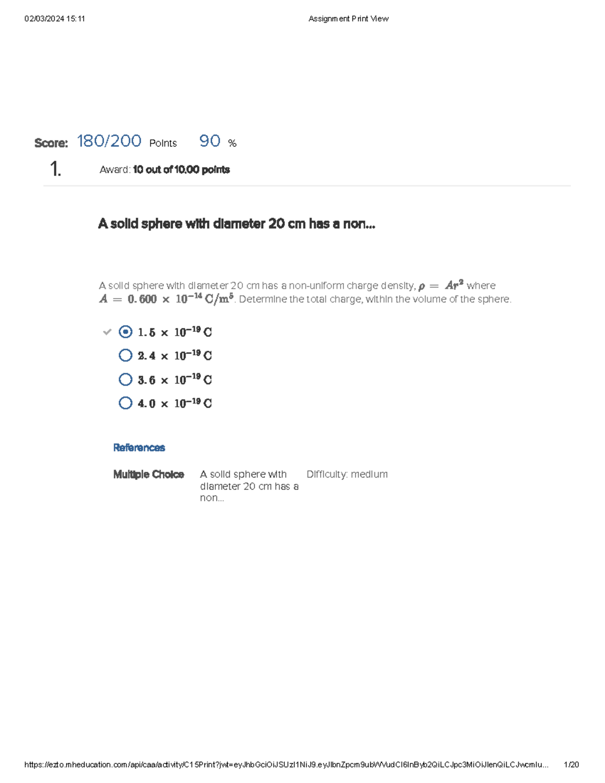 MCQ Chap 22 - mcqs - ezto.mheducation/api/caa/activity/C15Print... 1/ 1 ...