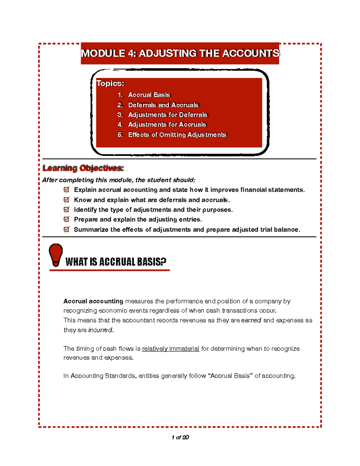 Module 4-Adjustingthe Accounts - MODULE 4: ADJUSTING THE ACCOUNTS ...