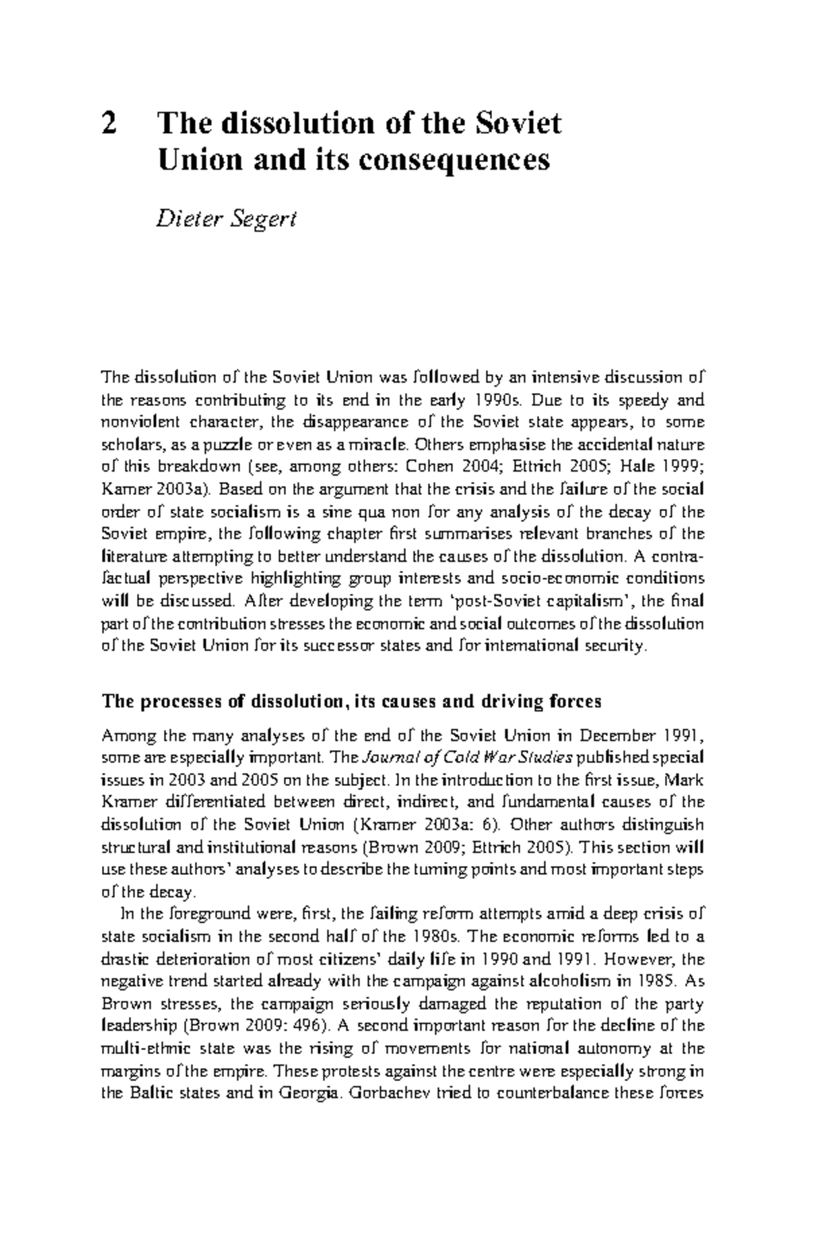 Segert - The dissolution of the Soviet Union 1 - 2 The dissolution of ...