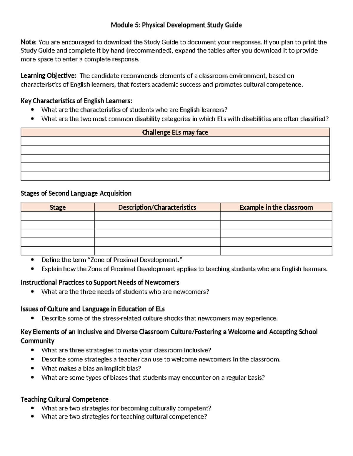 D096 d169 m5 study guide - Module 5: Physical Development Study Guide ...