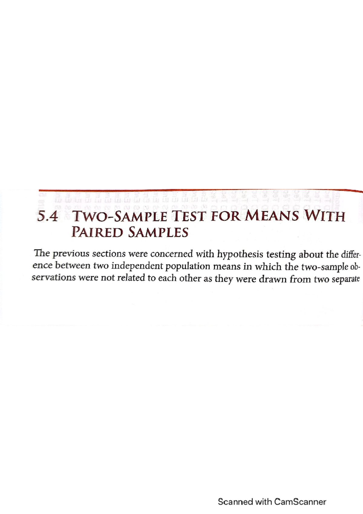 5.4 Two Sample Test for Means with Paired Samples - Strategy management ...