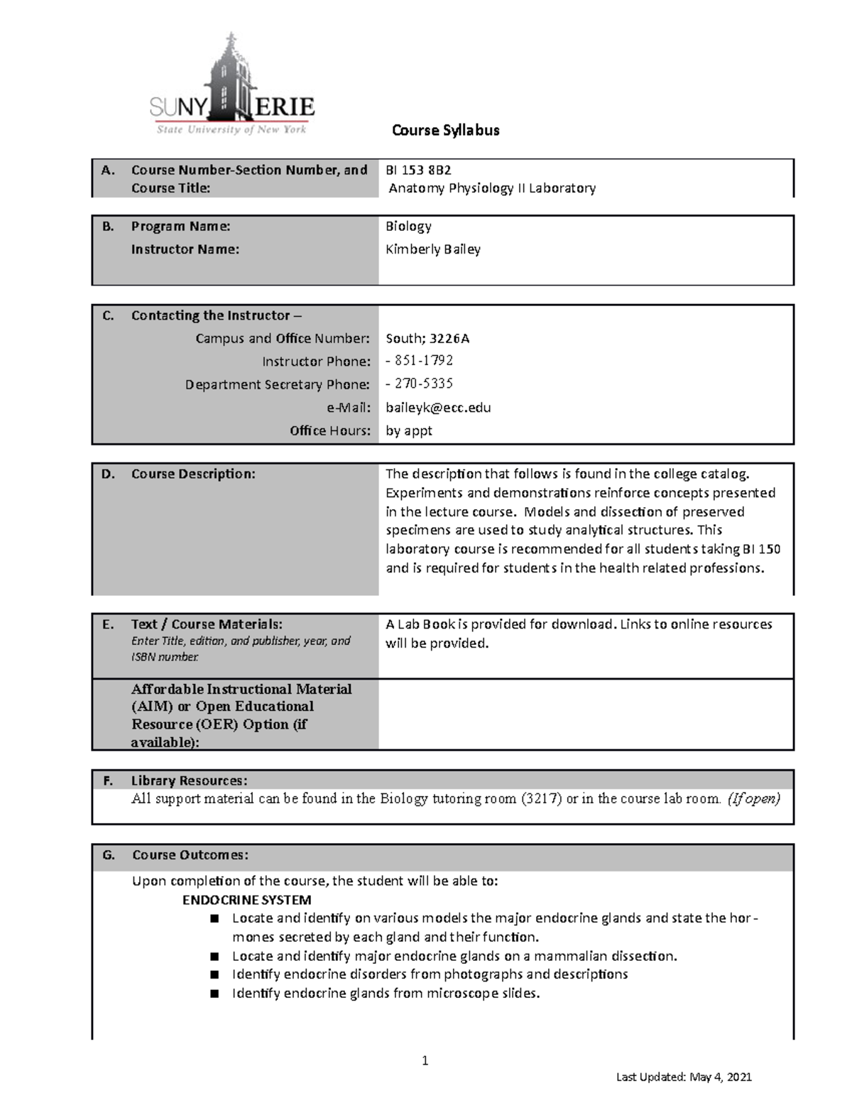 Course Syllabus BI 153 Su II Online 20 bailey - Course Syllabus A ...