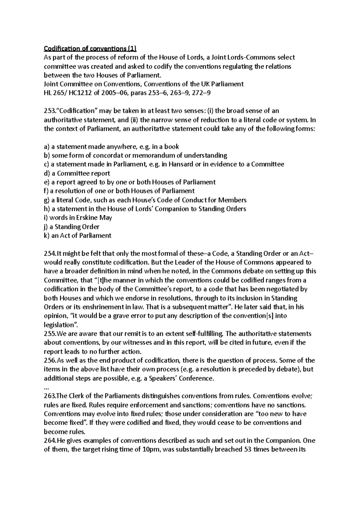 Codification of conventions - Joint Committee on Conventions ...