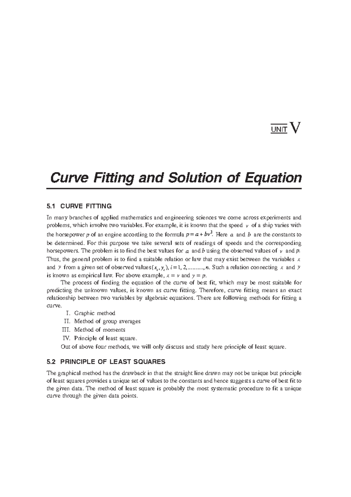 001938 - A. B. C - UNIT V Curve Fitting and Solution of Equation 5 ...