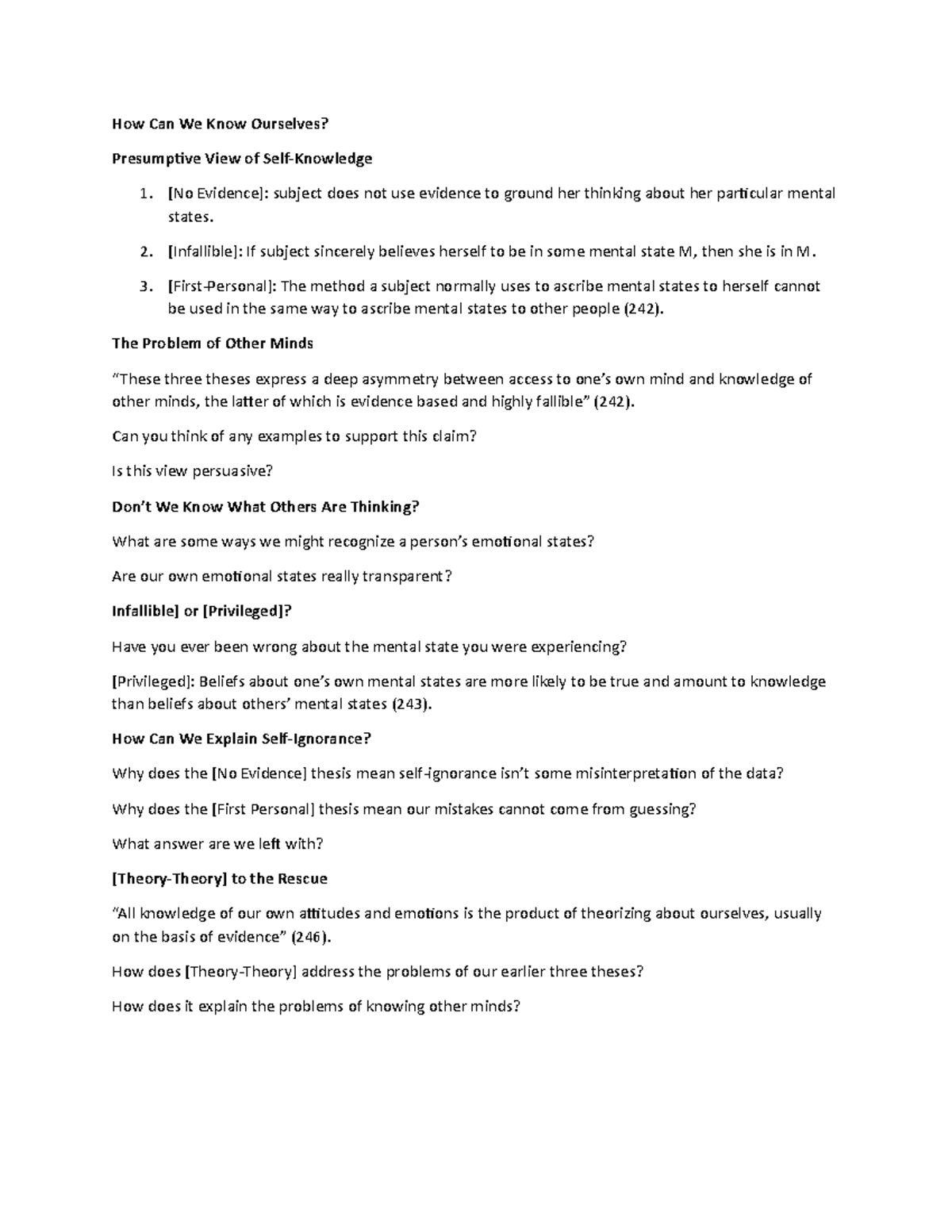 How Can We Know Ourselves - How Can We Know Ourselves? Presumptive View ...