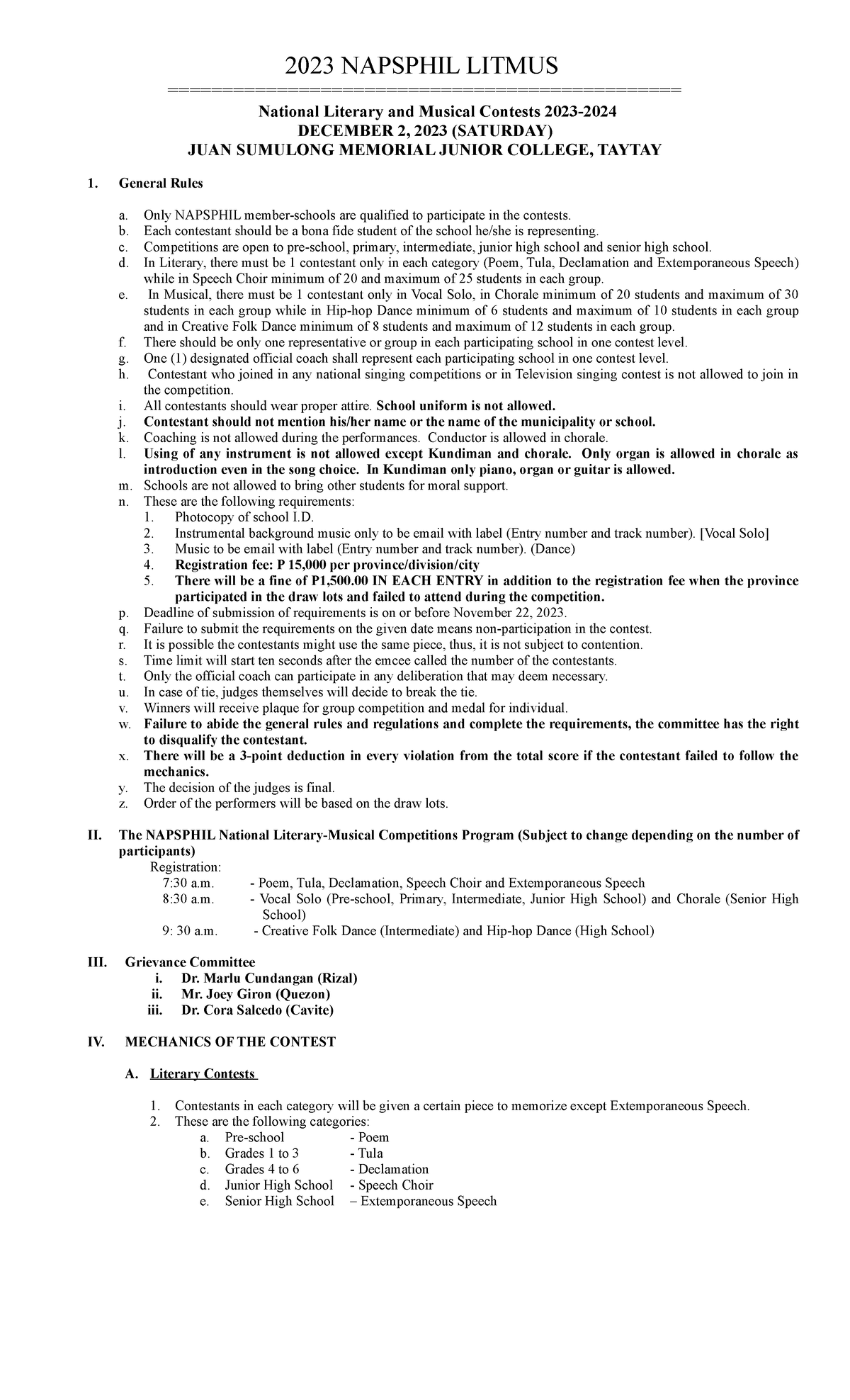 Revised- Litmus- Contest-2023-1 - 2023 NAPSPHIL LITMUS - Studocu