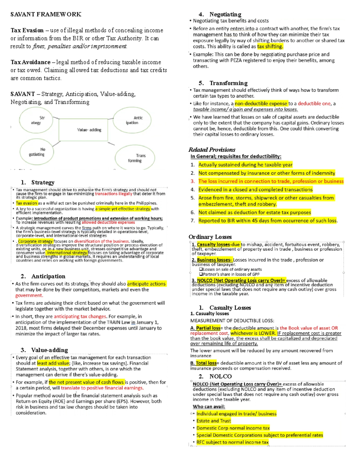 Savant choosing legal entity - SAVANT FRAMEWORK Tax Evasion – use of ...