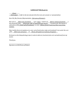 Sample- Letter-English for senators - SAMPLE LETTER (English) (Date ...