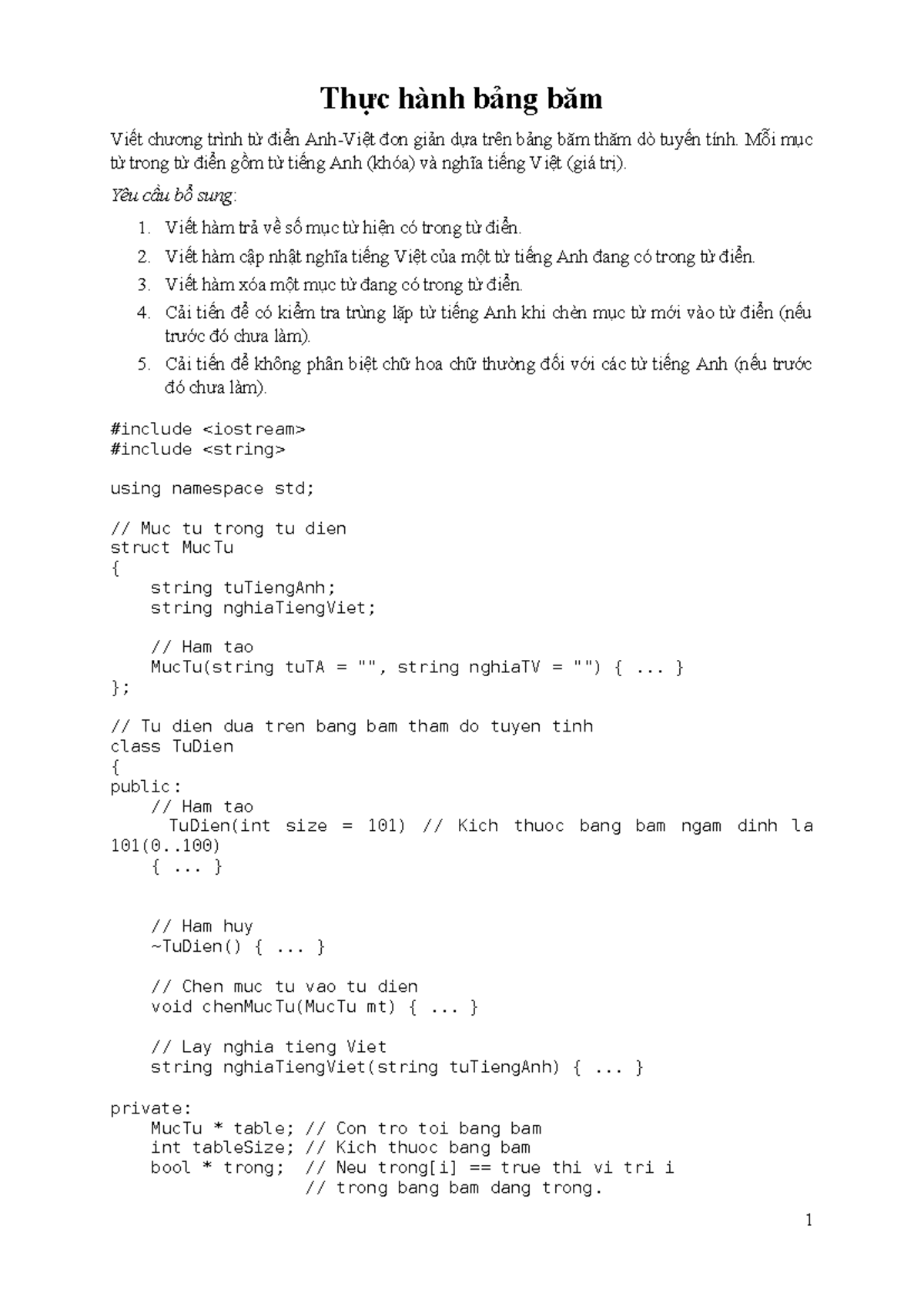 CTDL-TH4-Bang bam - meh - Thực hành bảng băm Viết chương trình từ điển Anh-Việt đơn giản dựa ...