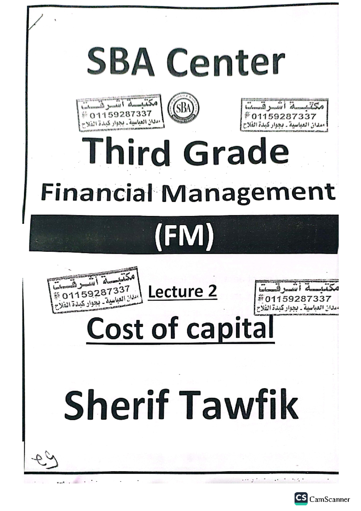 Ch 9 FM - Shrief - Finance - SBA Center SBA 01159287337 01159287337 ...