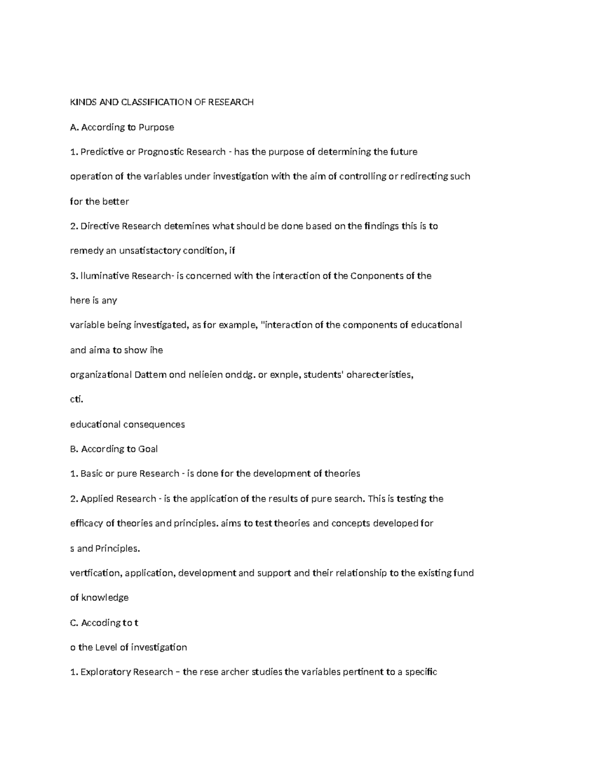 Kinds AND Class WPS Office - KINDS AND CLASSIFICATION OF RESEARCH A ...