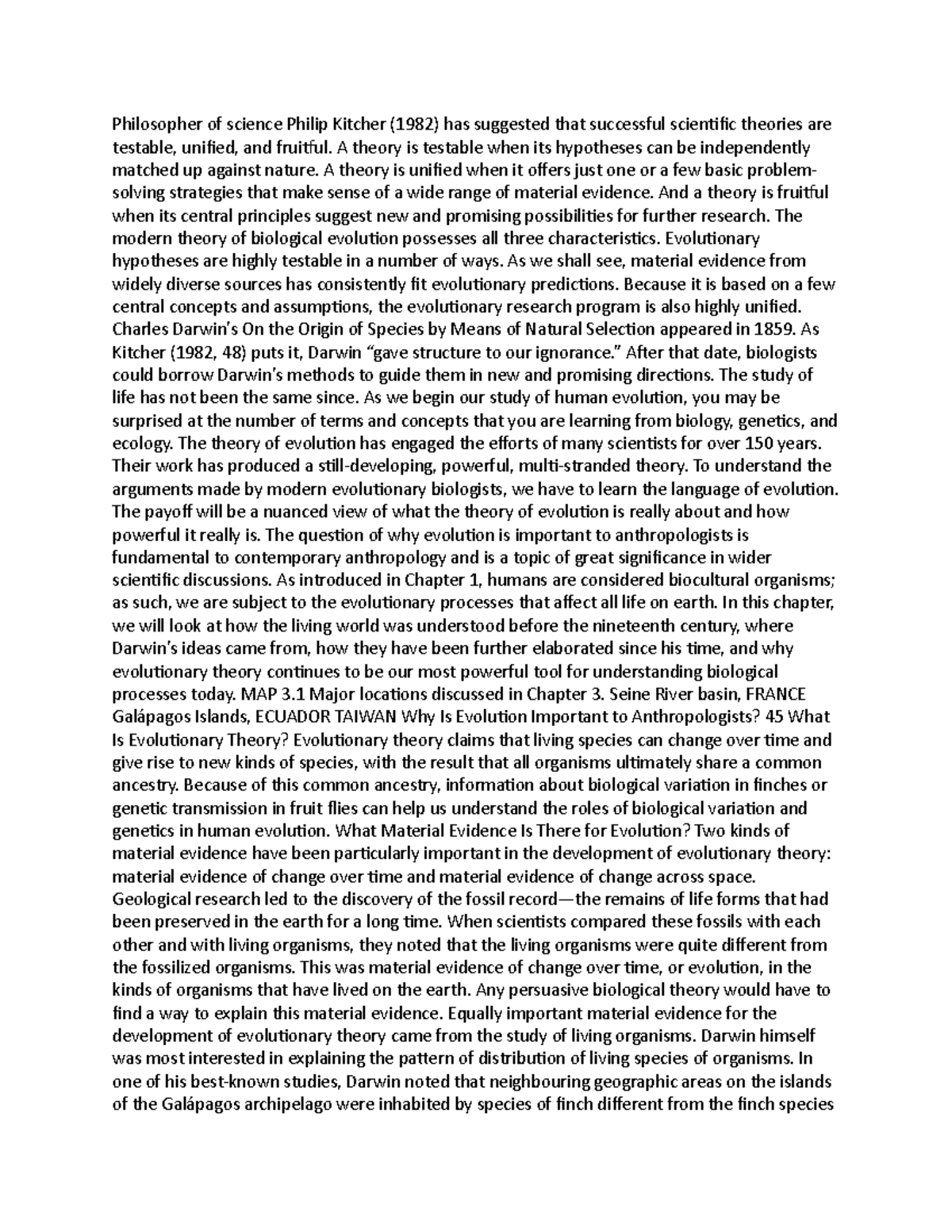 3, 4, 5 - Anth 101 Textbook notes - Philosopher of science Philip ...