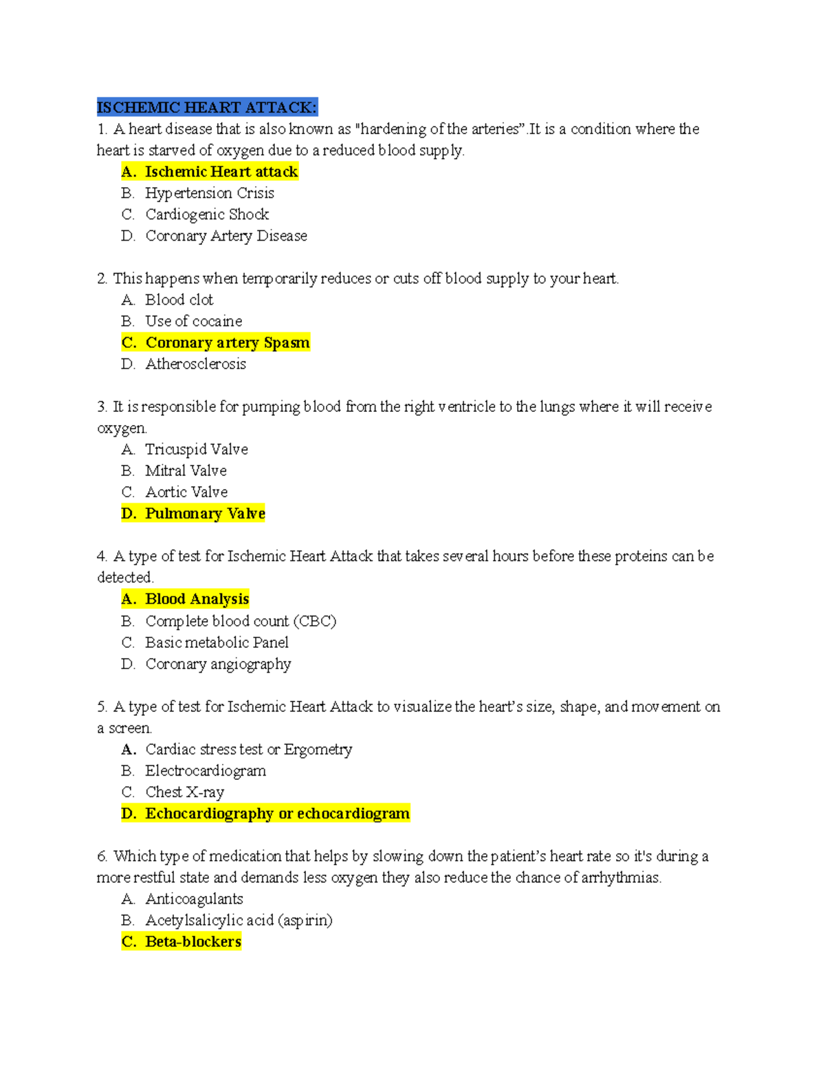 Tissue- Perfusion-QUIZ - ISCHEMIC HEART ATTACK: A heart disease that is ...