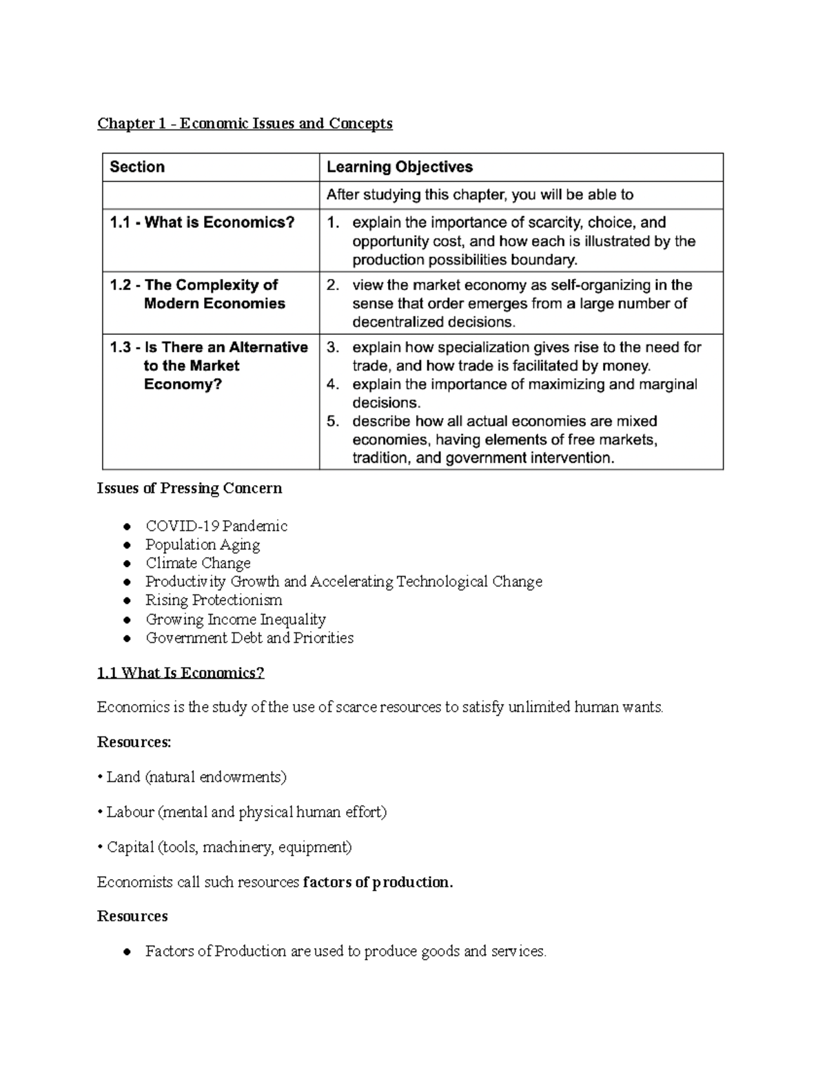 C1 - Economic Issues and Concepts-2 - Chapter 1 - Economic Issues and ...