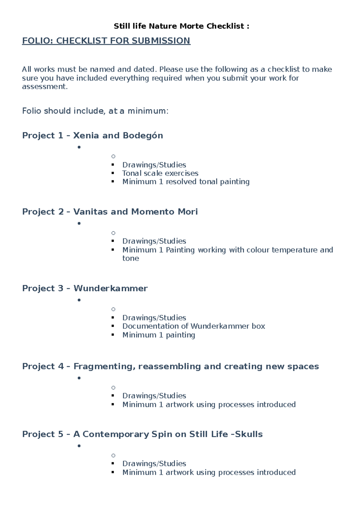 Checklist - Please use the following as a checklist to make sure you ...