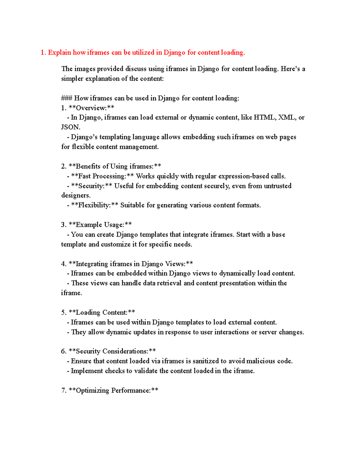 Fsd Module 5 Hi Refer This Notes Only For Revision 1 Explain How Iframes Can Be Utilized In