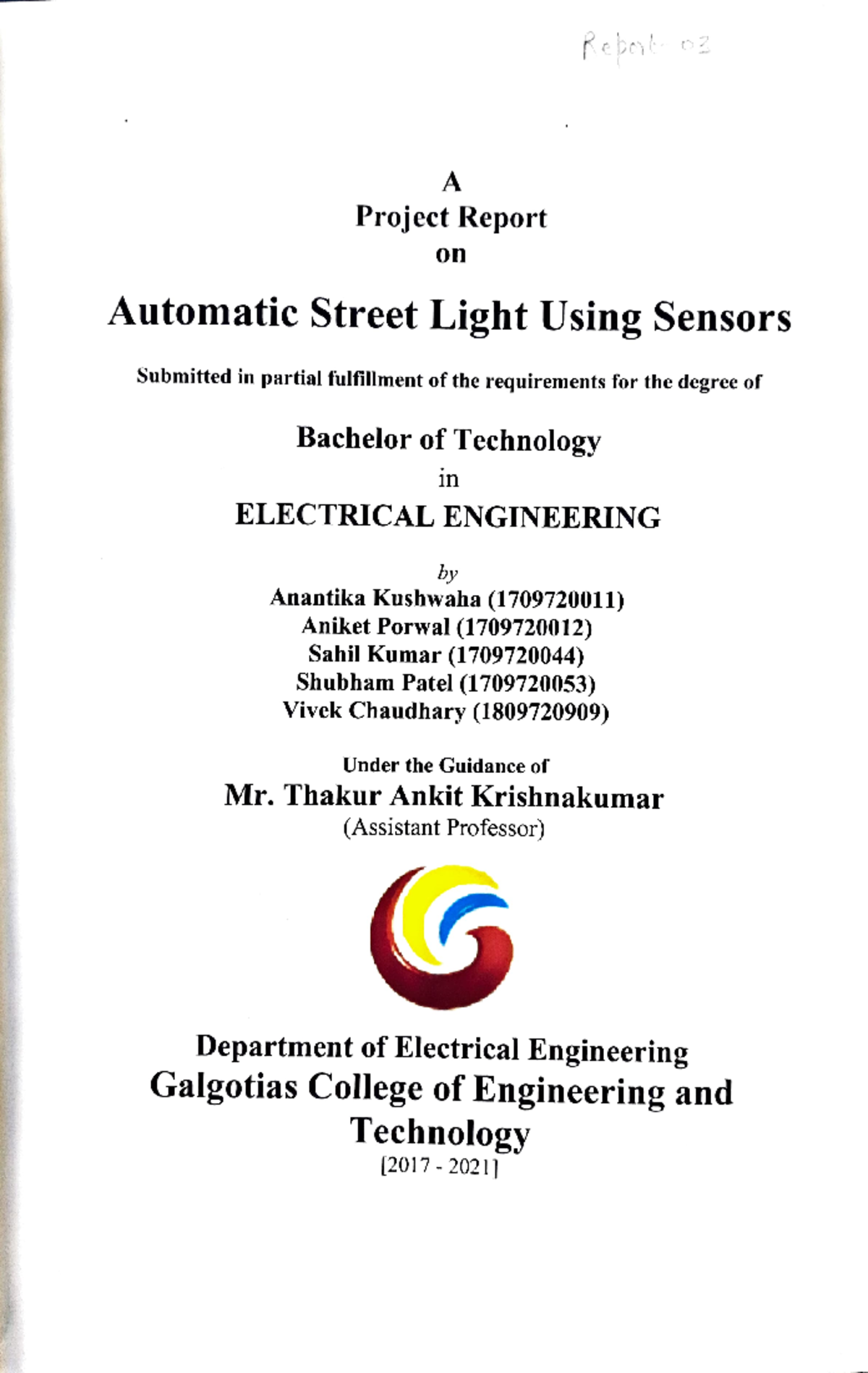 EE 14 Project Report Type 3 - A Project Report on Automatic Street ...