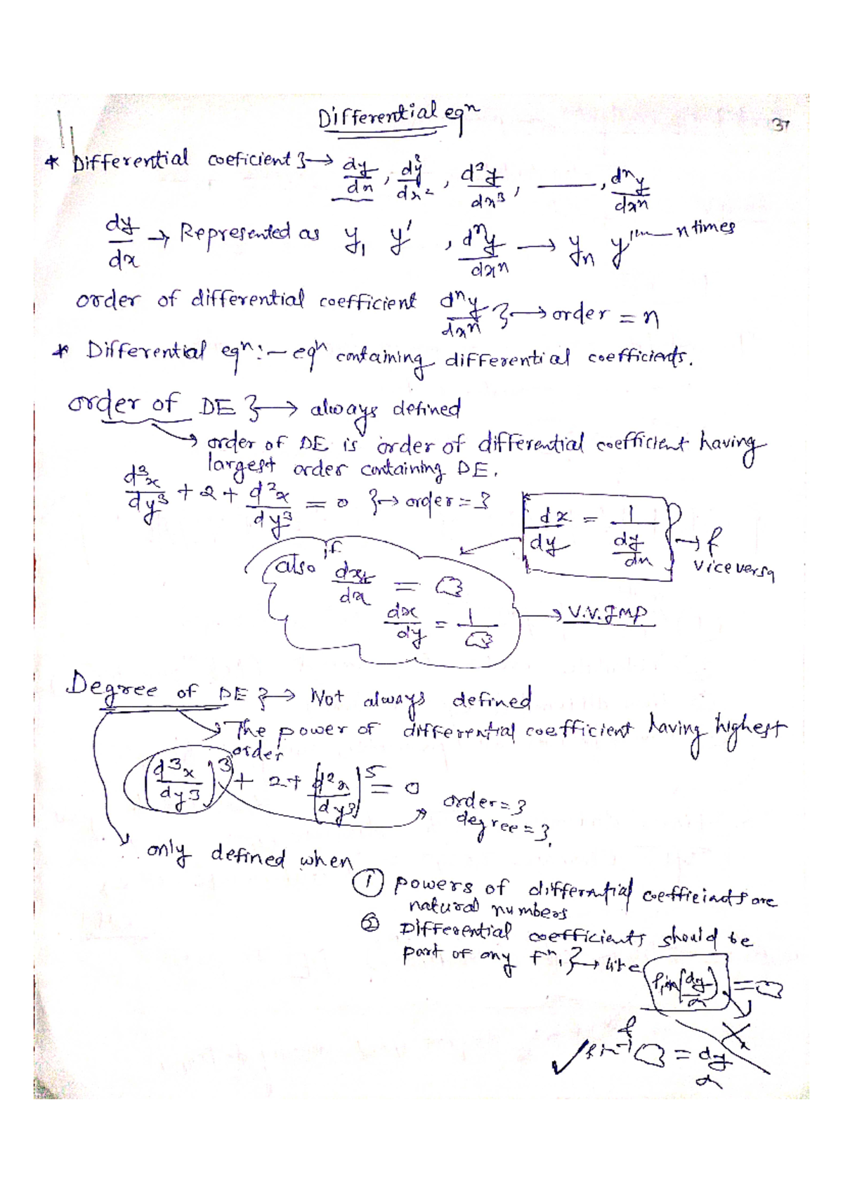 Differential equations - Differentialegn 37 Differential coeficient 3 ...