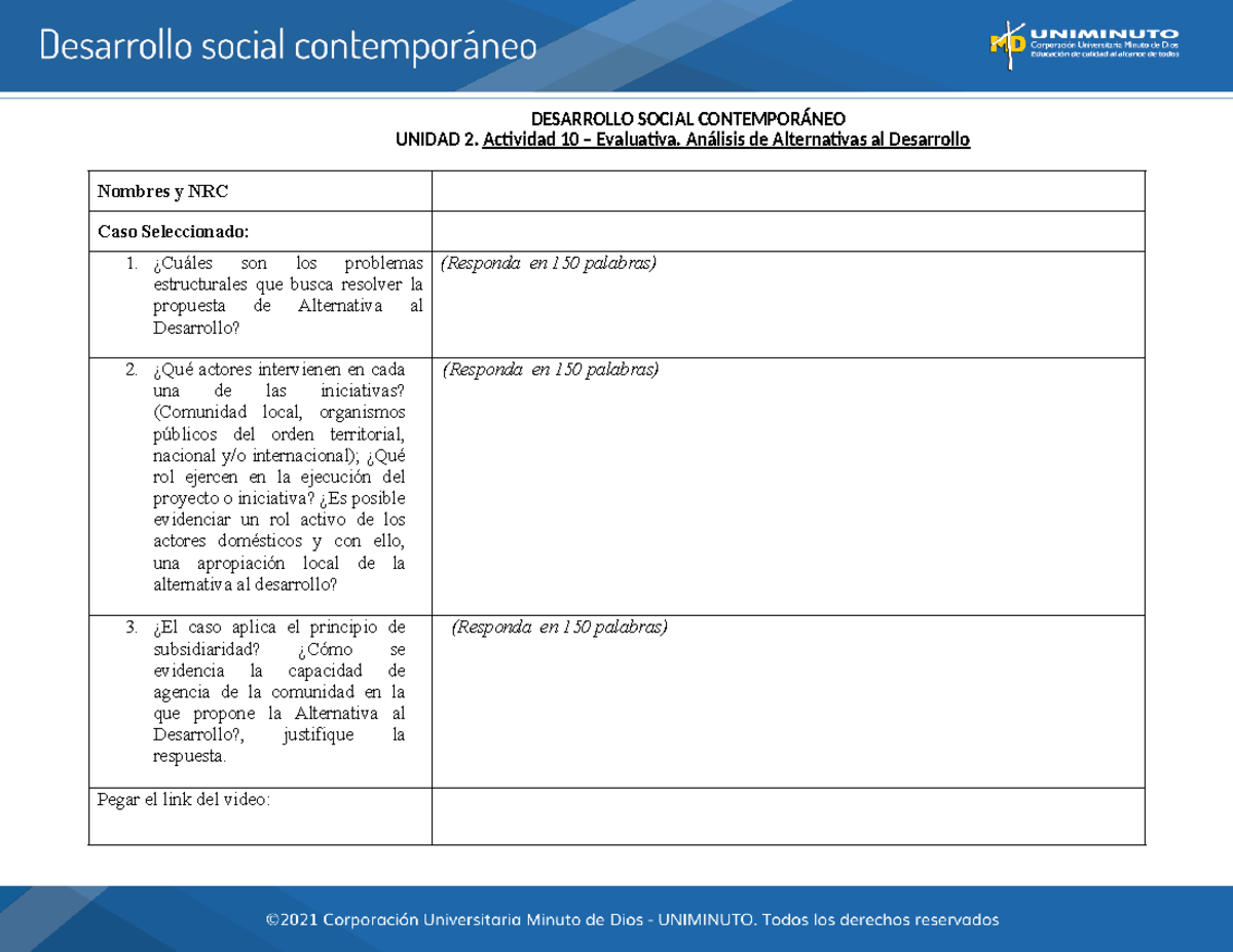 Uni2 act10 ana alt des - DESARROLLO SOCIAL CONTEMPORÁNEO UNIDAD 2 ...