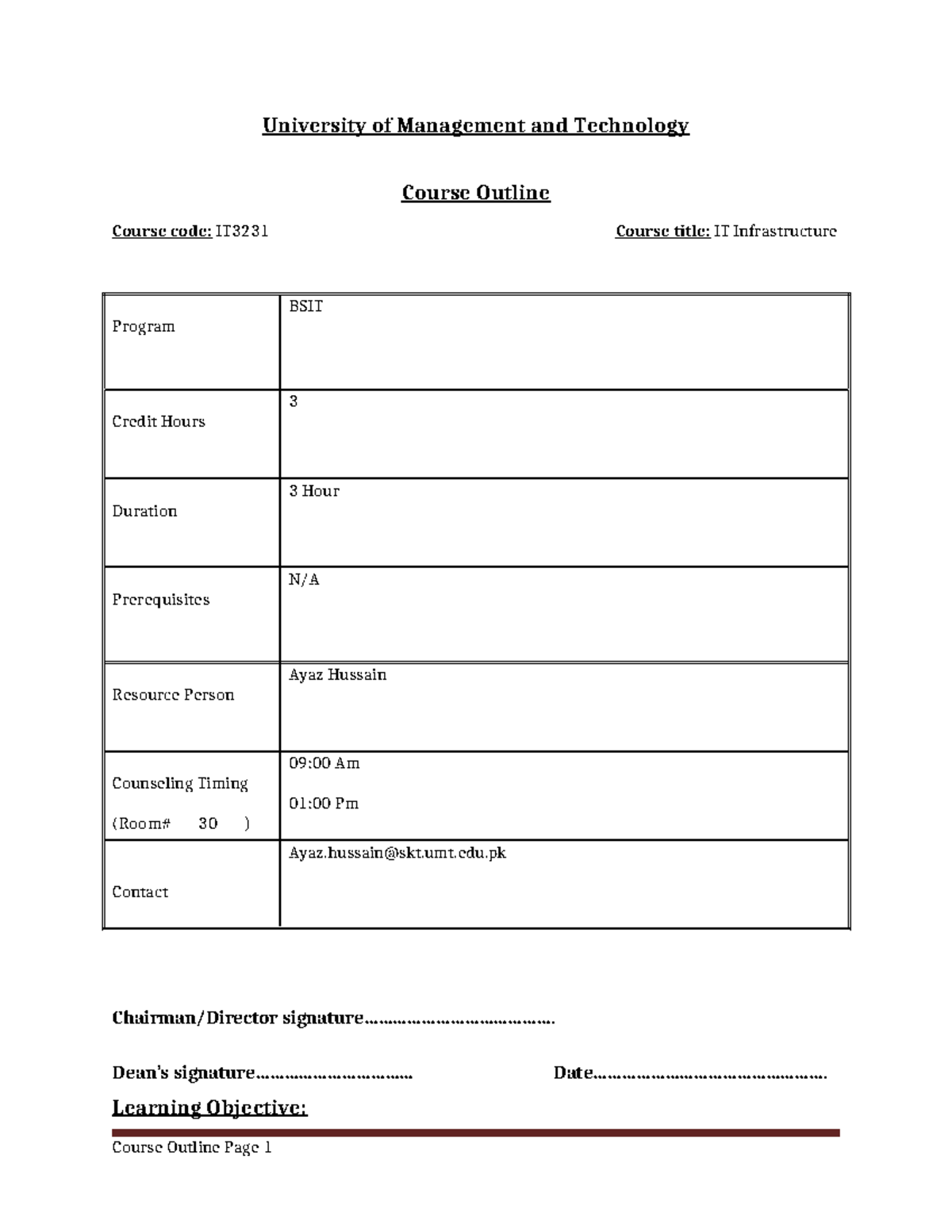 IT Infrastructure - This about IT course - University of Management and ...