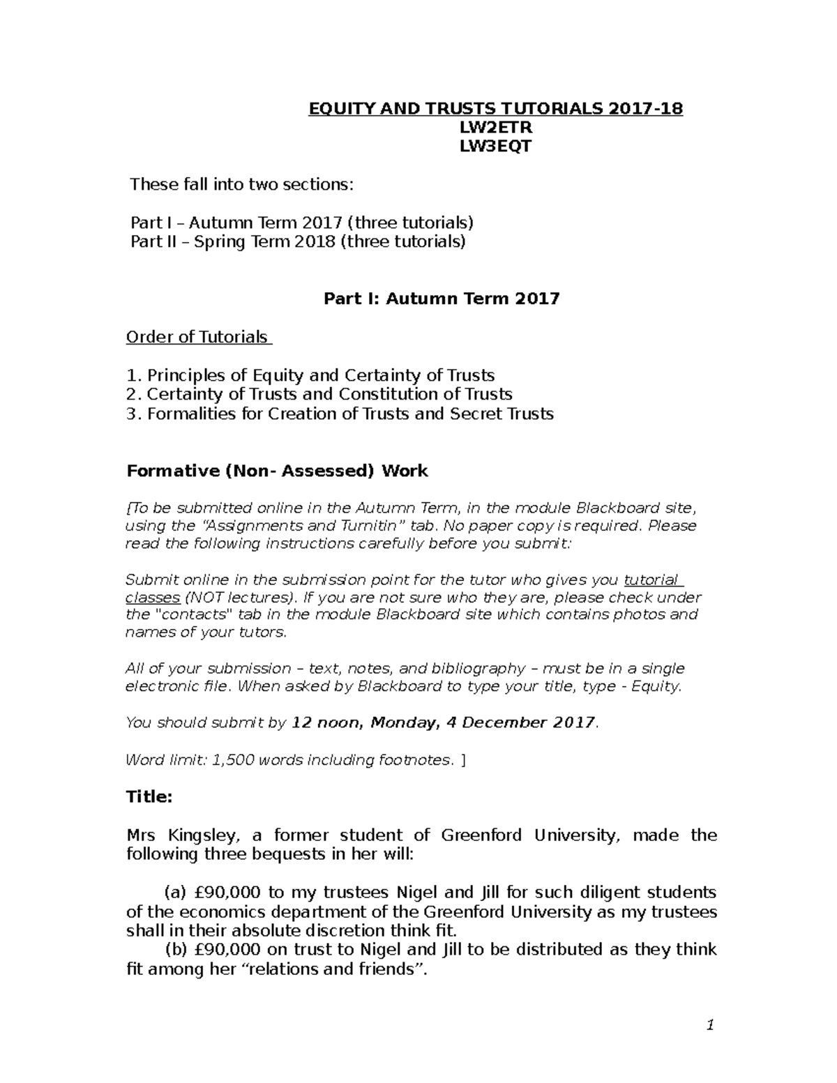 Equity Tutorial H 2017-18 - EQUITY AND TRUSTS TUTORIALS 2017- LW2ETR ...