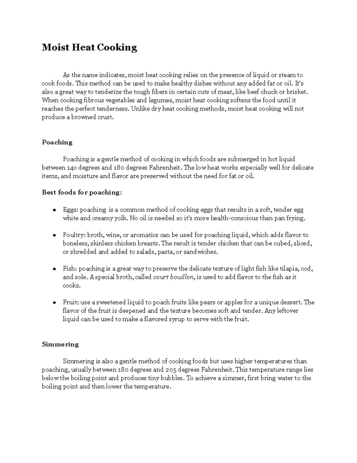 Moist heat cooking - This method can be used to make healthy dishes ...