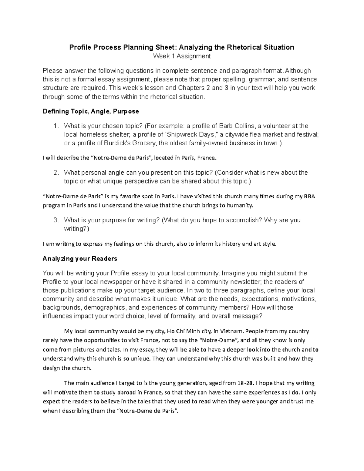 GIAP Nguyen Week 1 Profile Process Planning Sheet v2 - Profile Process ...