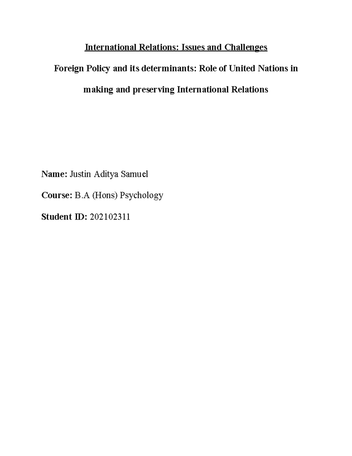 Foreign Policy and its determinants - International Relations: Issues ...