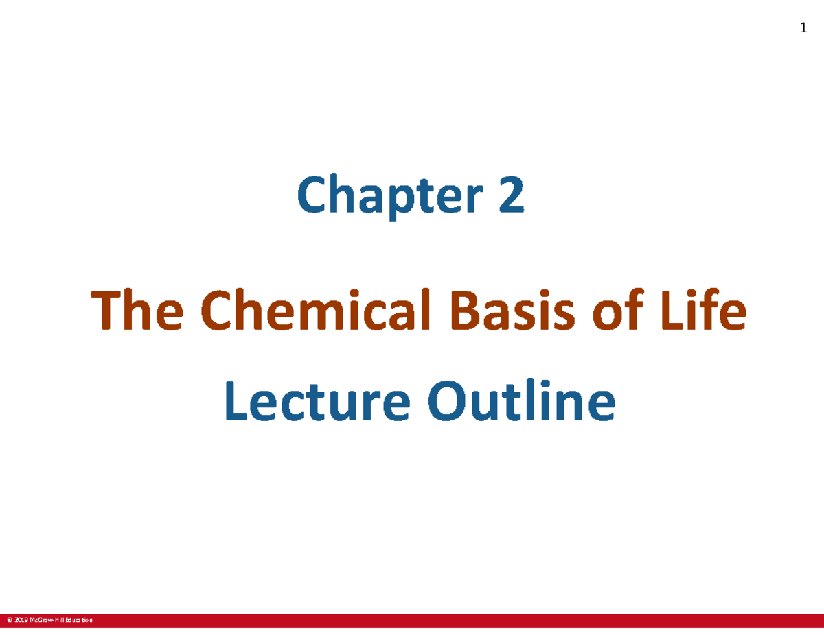 CH 2 - Introduction to Biology - Anatomy and Physiology Topic: Chemical ...