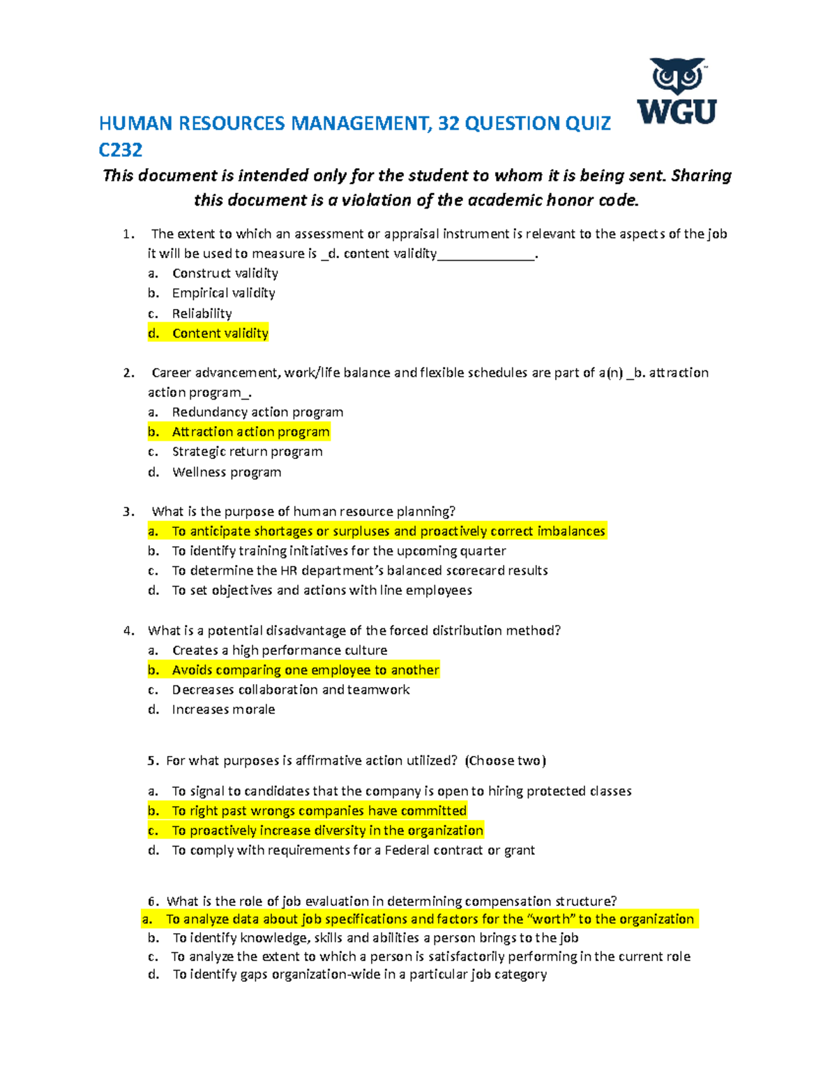 C232 2nd attempt quiz-completed - C This document is intended only for ...