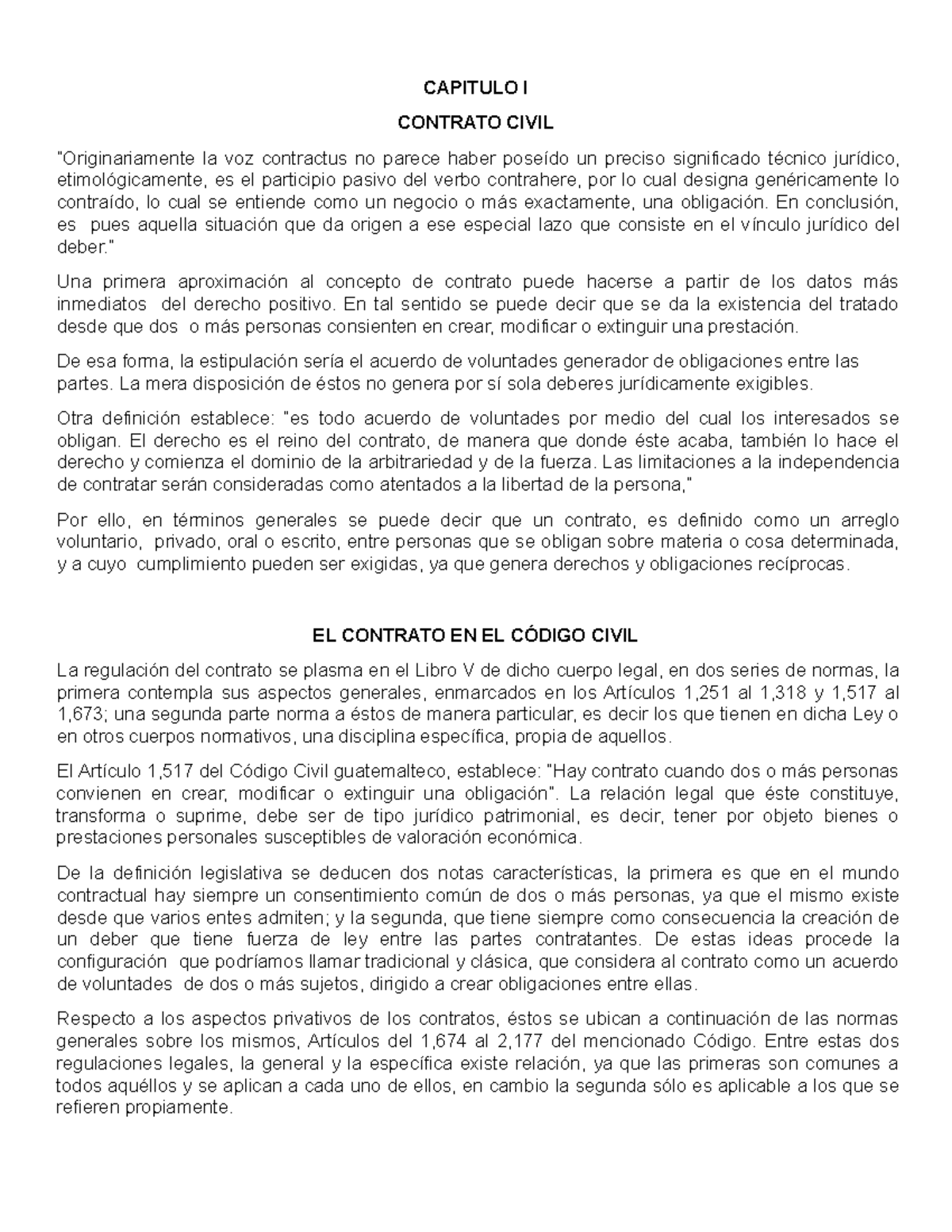 Contrato Civil Y Mercantil Capitulo I Contrato Civil “originariamente