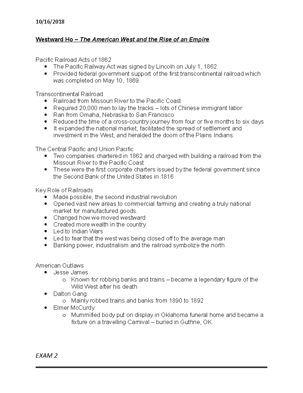 Westward Expansion Transcontinental Railroad Indian Wars and American ...