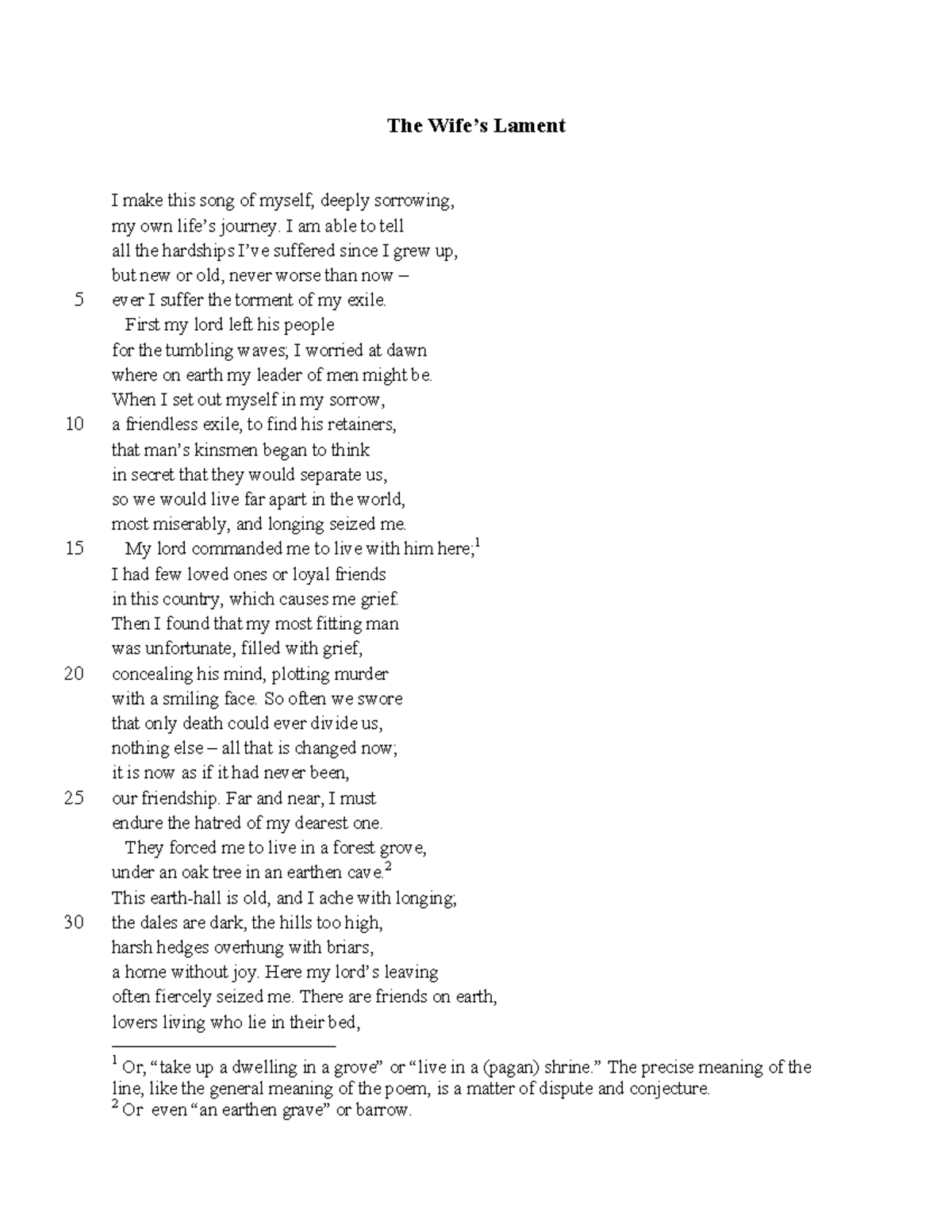 The Wifes Lament - The Pilot's Wife - The Wife’s Lament I make this ...