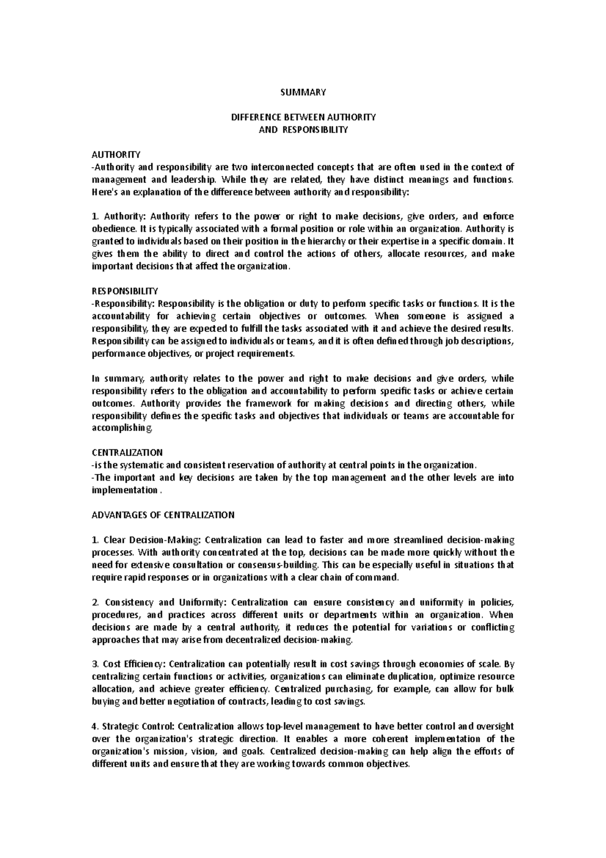 rese3arch andrea - SUMMARY DIFFERENCE BETWEEN AUTHORITY AND ...