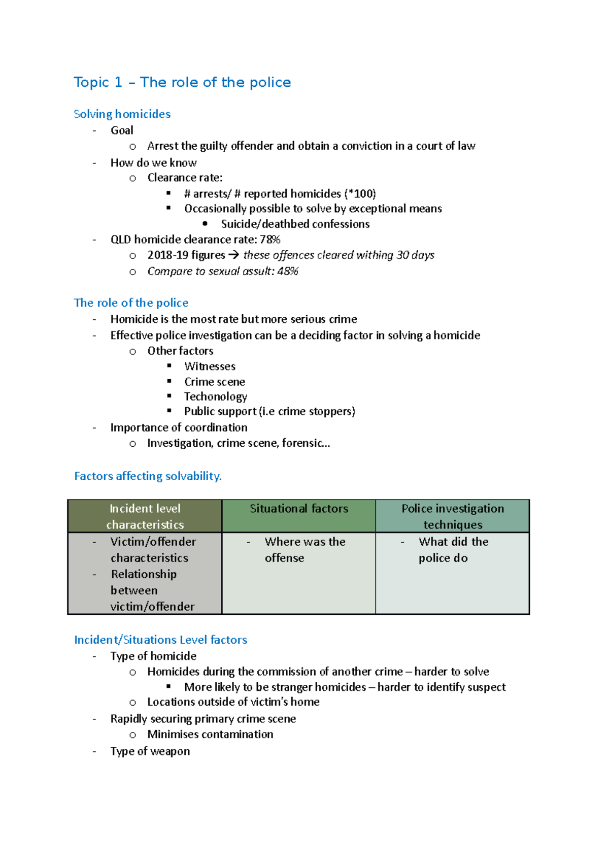 Week 8 - The role of the police - Topic 1 – The role of the police ...