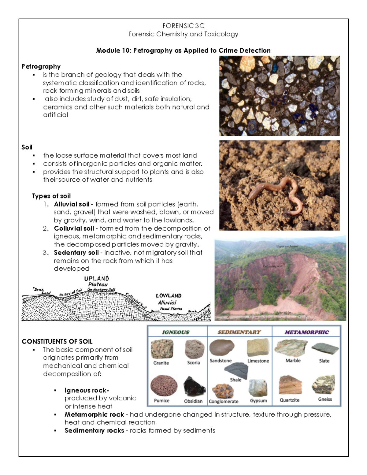 Module-10-Petrography - FORENSIC 3C Forensic Chemistry and Toxicology ...