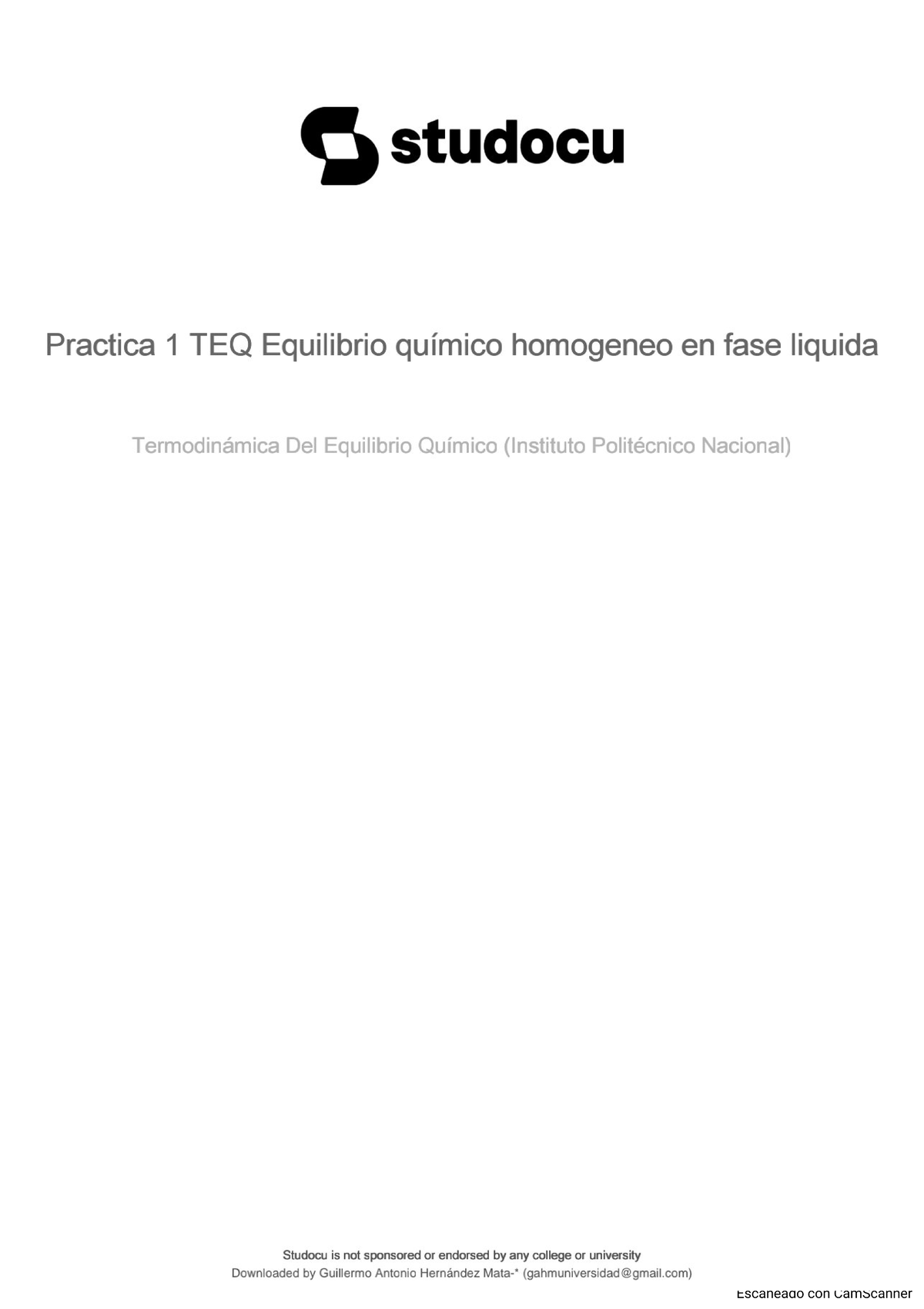 Practica 1 teq equilibrio quimico homogeneo en fase liquida ...